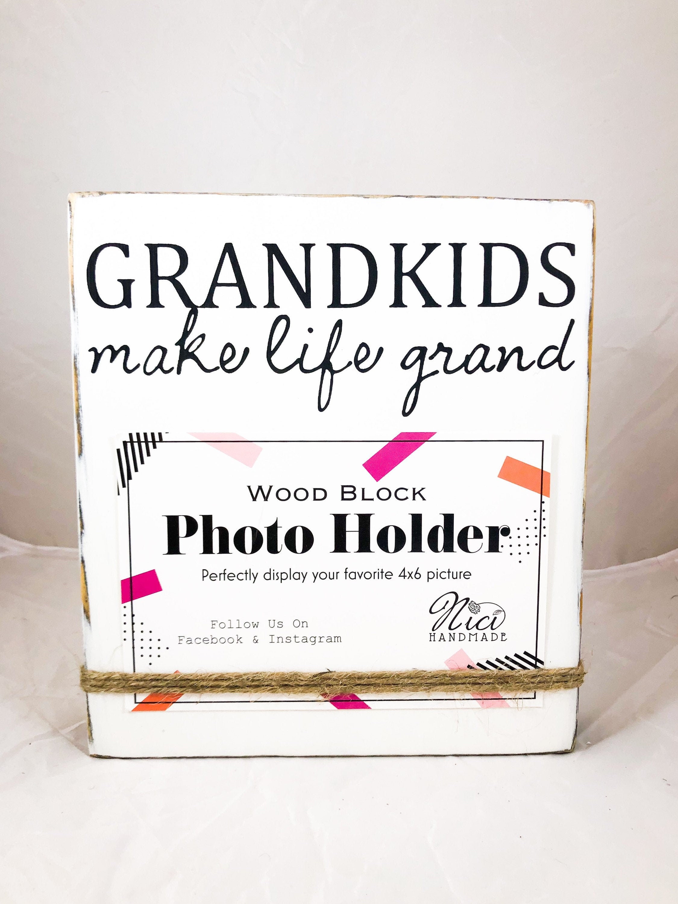 Grandkids Make Life Grand 4x6 Photo Holder, Picture Frame, Script ...
