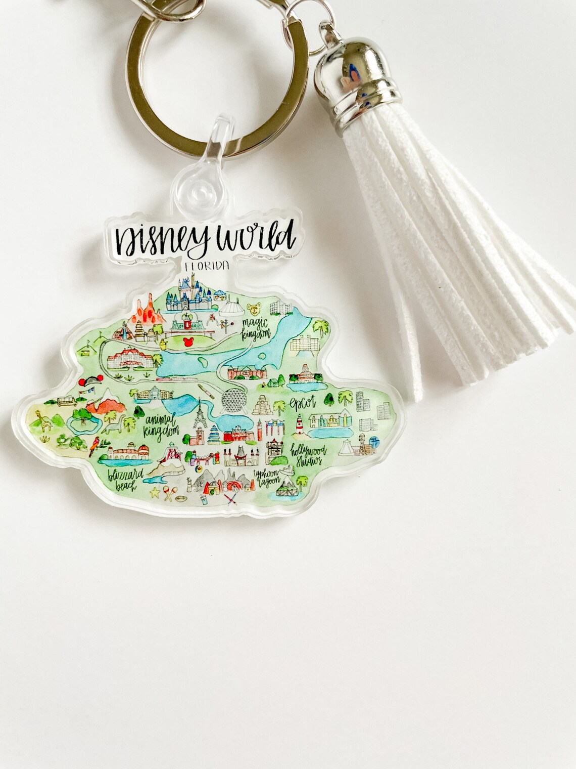 Disney World Map Keychain FREE SHIPPING Disneyworld - Etsy