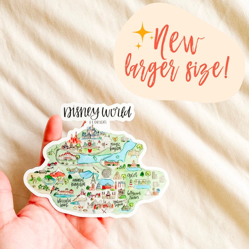 Disney World Map Sticker FREE SHIPPING Disneyworld Sticker - Etsy