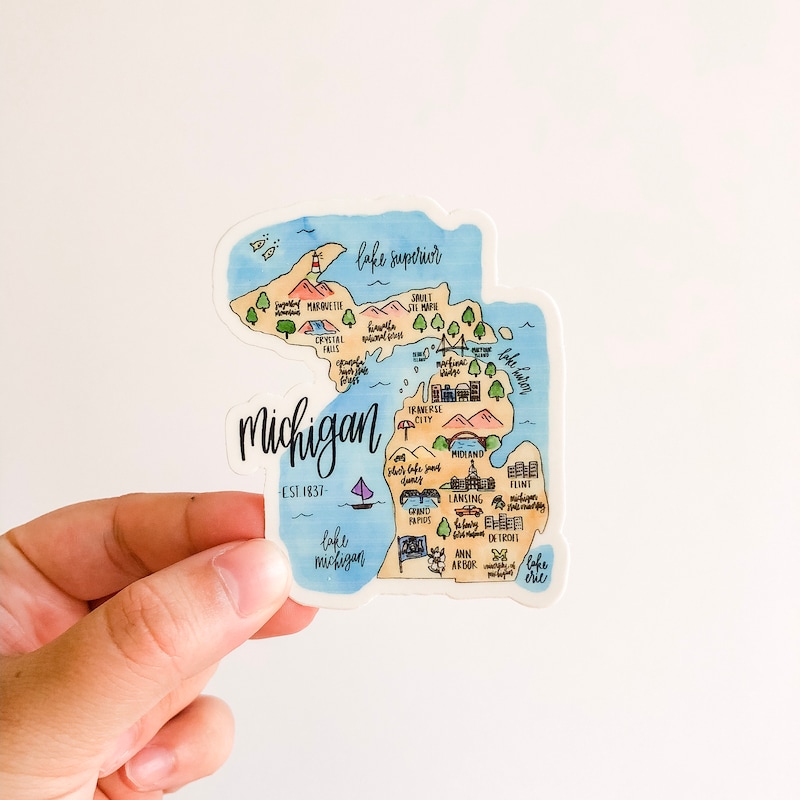 Michigan Sticker - Etsy