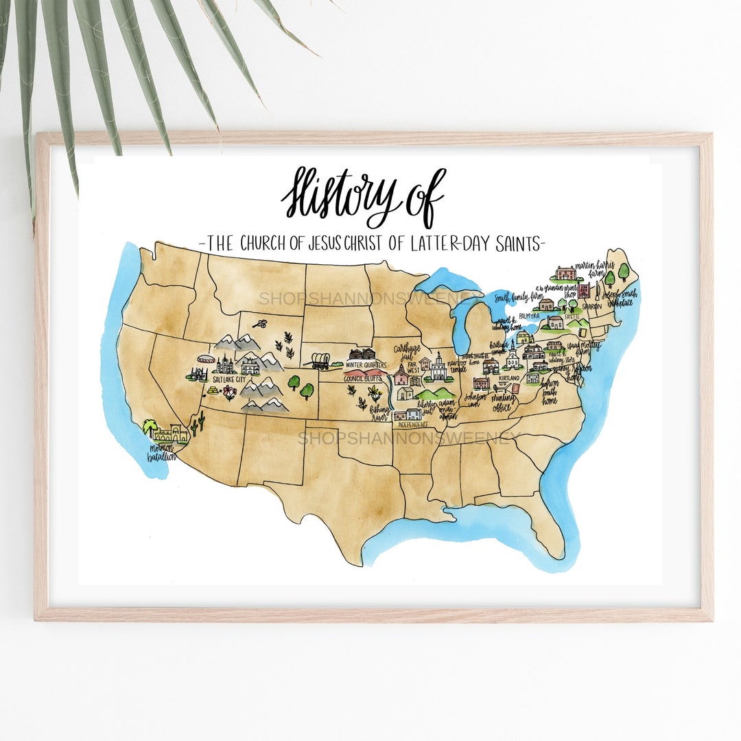 History of the Church of Jesus Christ of Latter Day Saints Watercolor ...