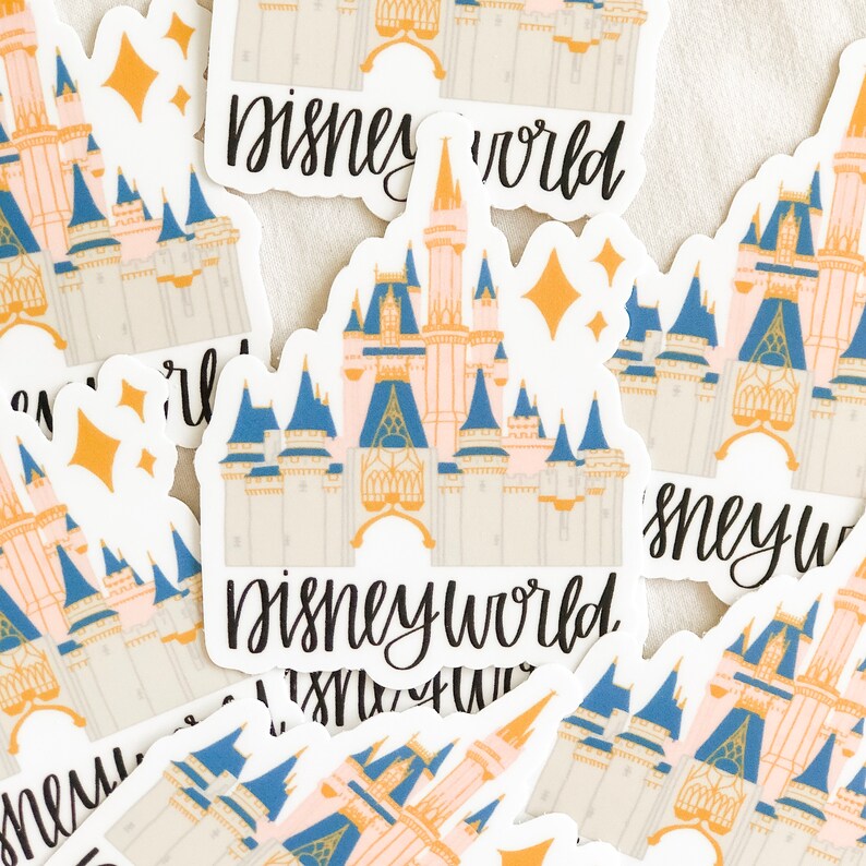 Disney World Castle Sticker+ FREE SHIPPING, Disney Waterproof Sticker ...