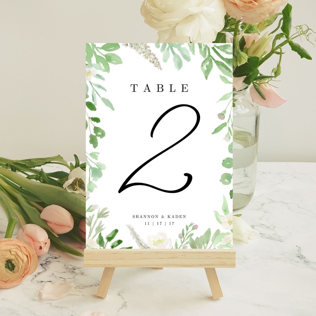 Custom Wedding Table Numbers Template Digital Download- Wedding Table ...