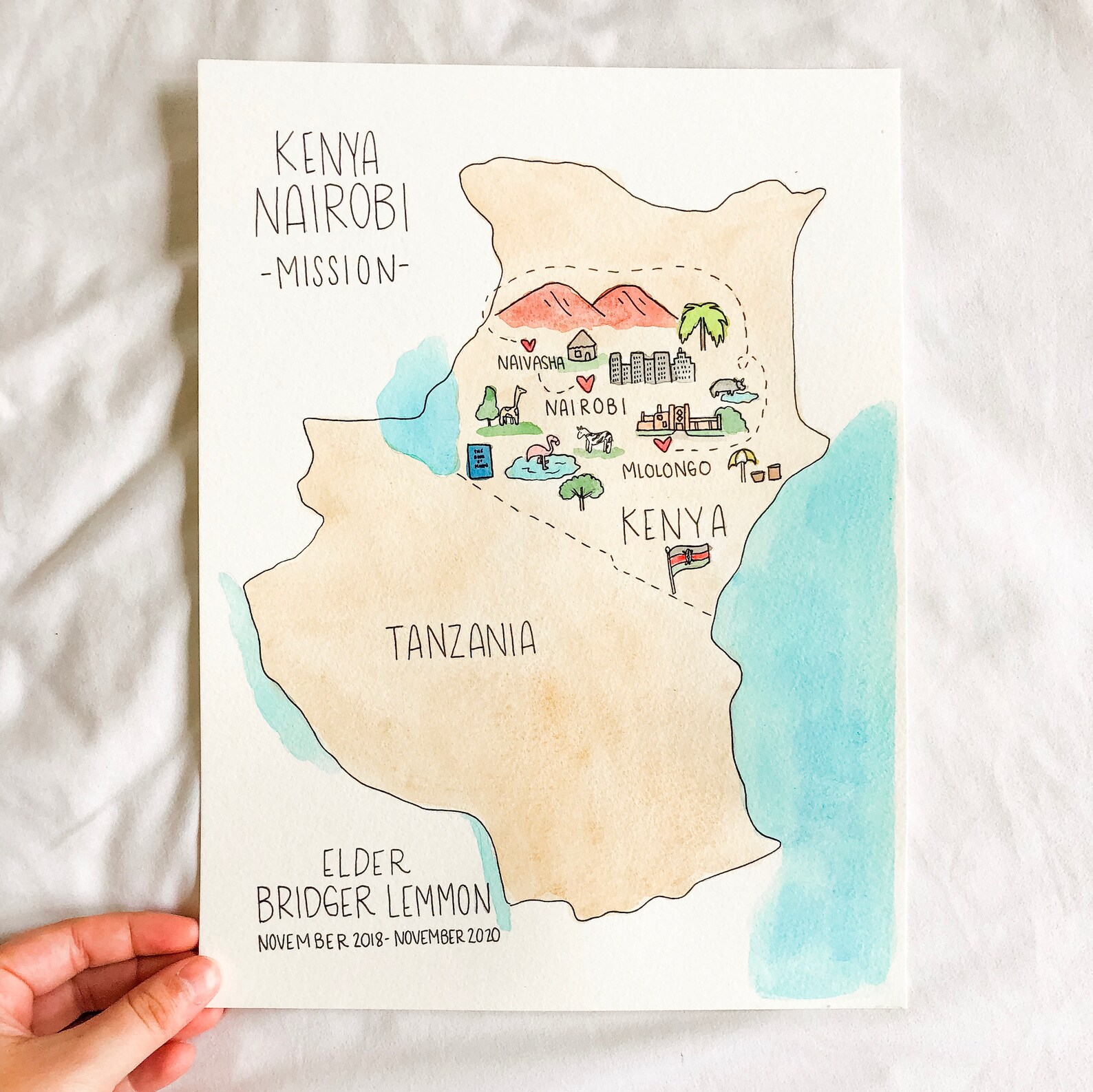 Custom Areas LDS Mission Map Free Ship Sister Missionary | Etsy