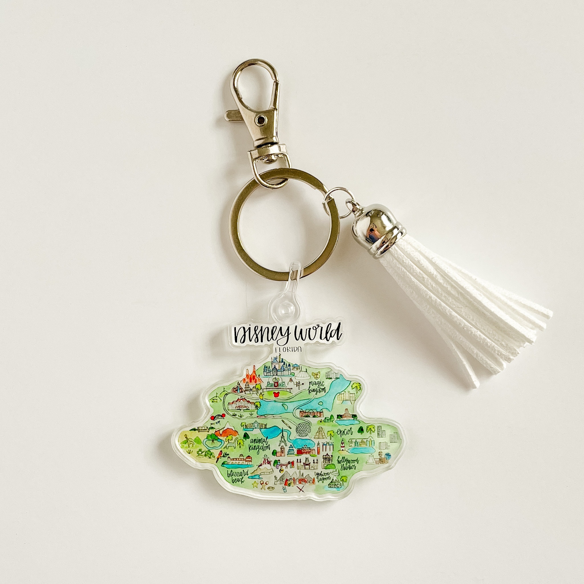 Disney World Map Keychain FREE SHIPPING Disneyworld - Etsy