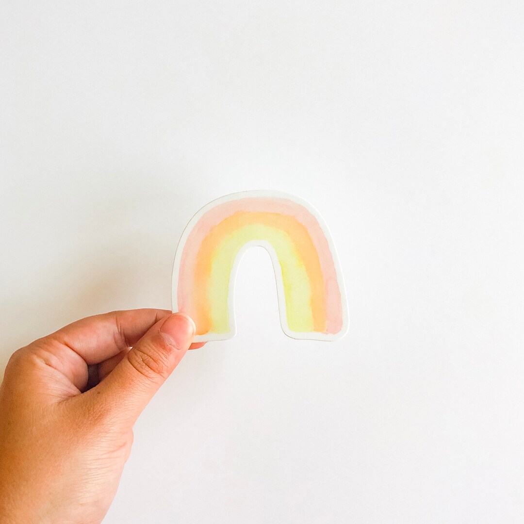 Pastel Rainbow Sticker- Waterbottle Sticker, Watercolor Sticker, Laptop ...