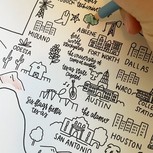 State of Texas Coloring Page DIGITAL DOWNLOAD- Digital Coloring Page ...