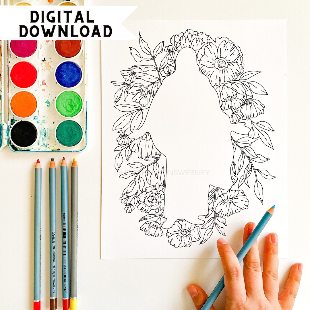 Floral Christus Coloring Page DIGITAL DOWNLOAD- Christus Print ...
