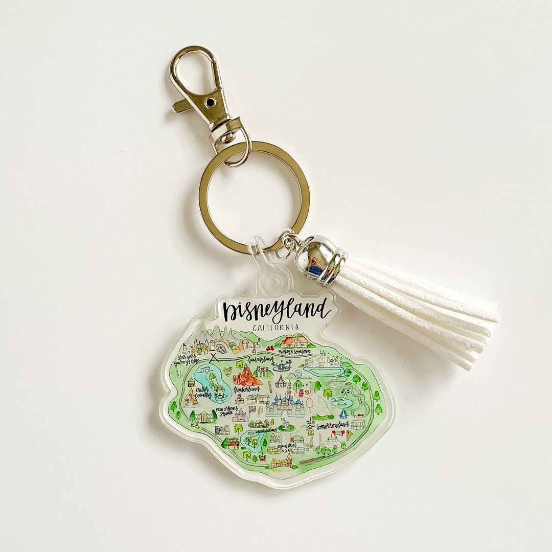 Disneyland Map Acrylic Keychain+ FREE SHIPPING, Disneyland Map ...