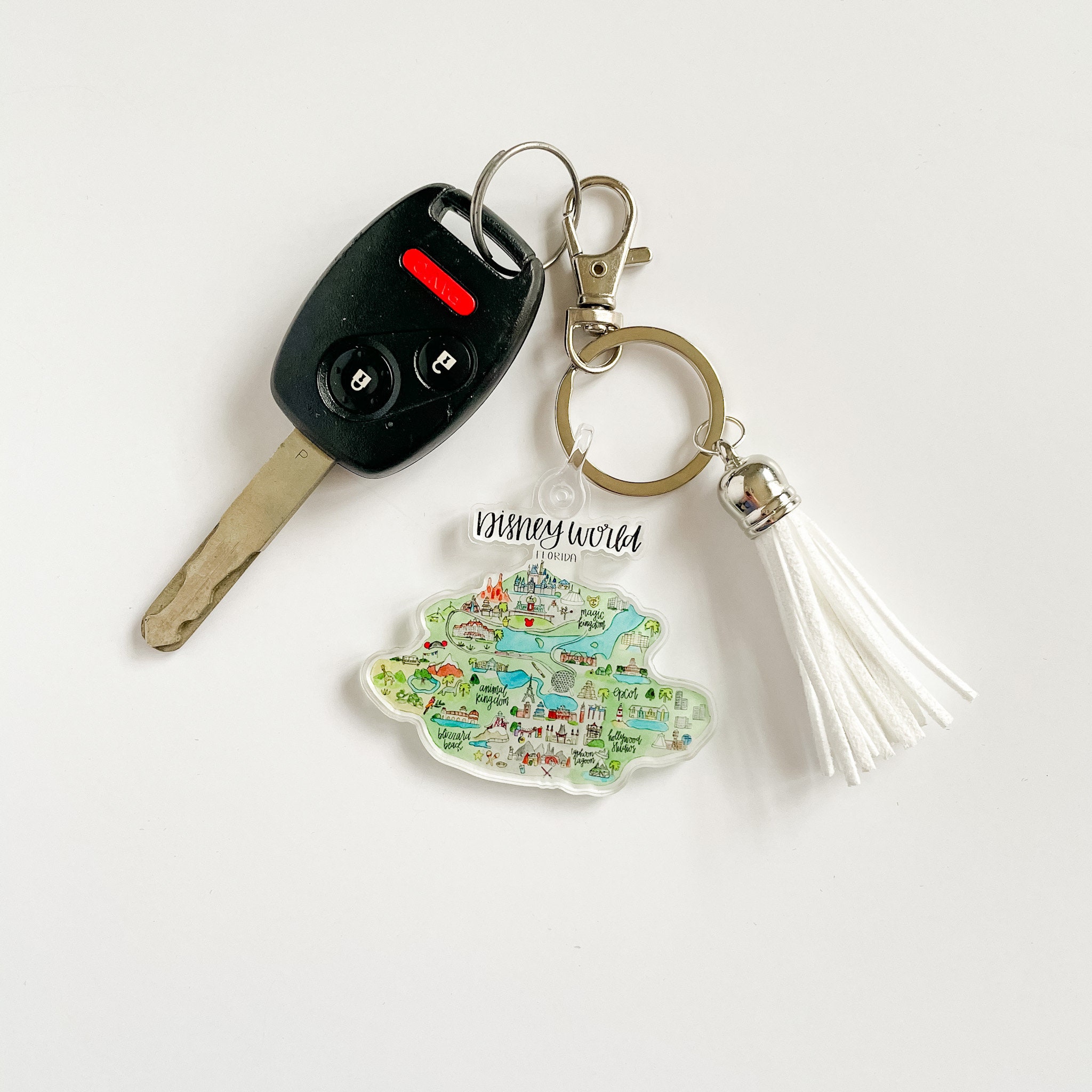 Disney World Map Keychain+ FREE SHIPPING, Disneyworld Keychain, Disney ...