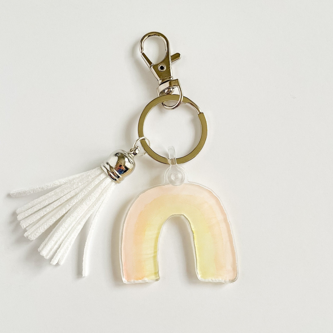 Pastel Watercolor Rainbow Acrylic Keychain +FREE SHIPPING, Rainbow ...