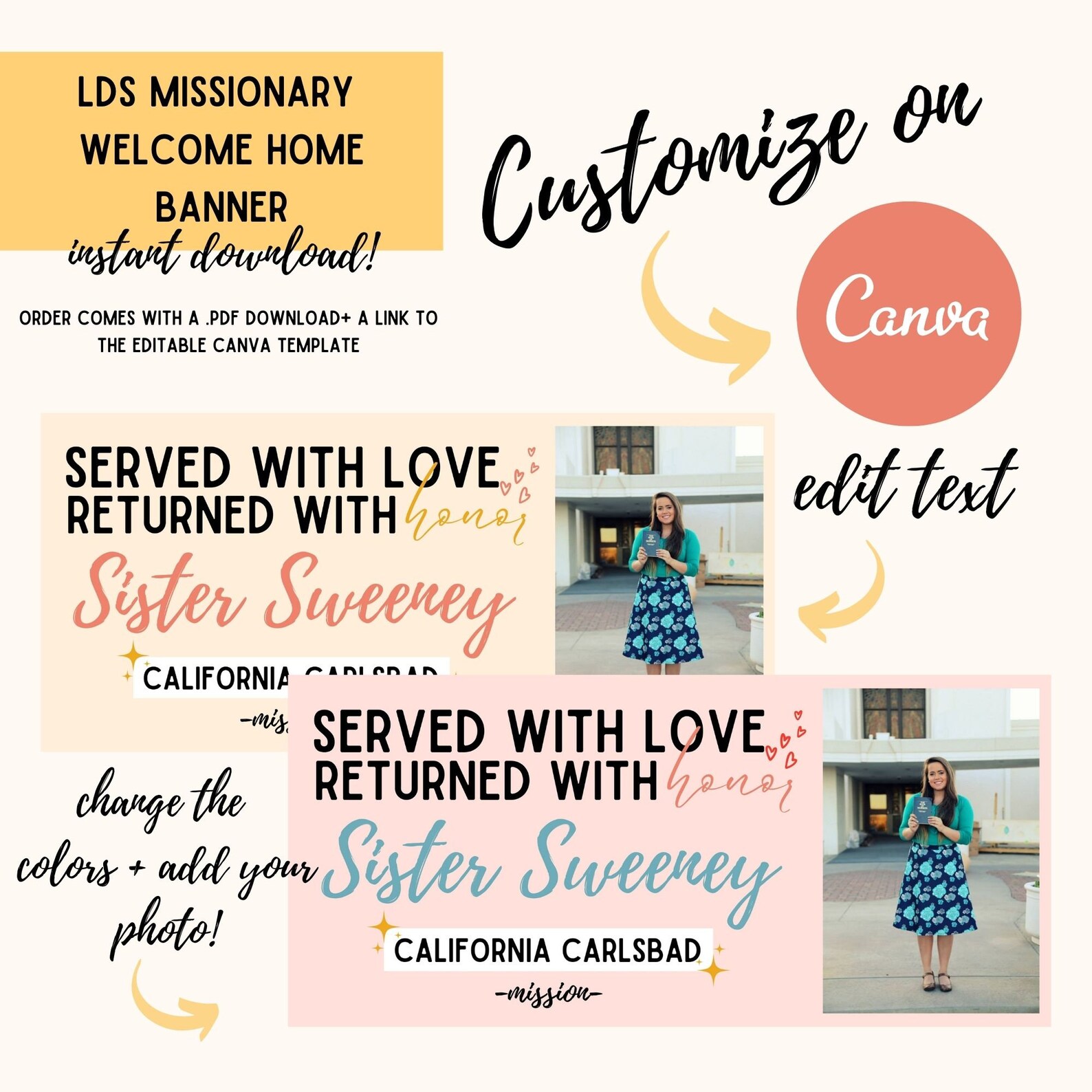 LDS Missionary Homecoming Welcome Home Banner Template Digital Download ...