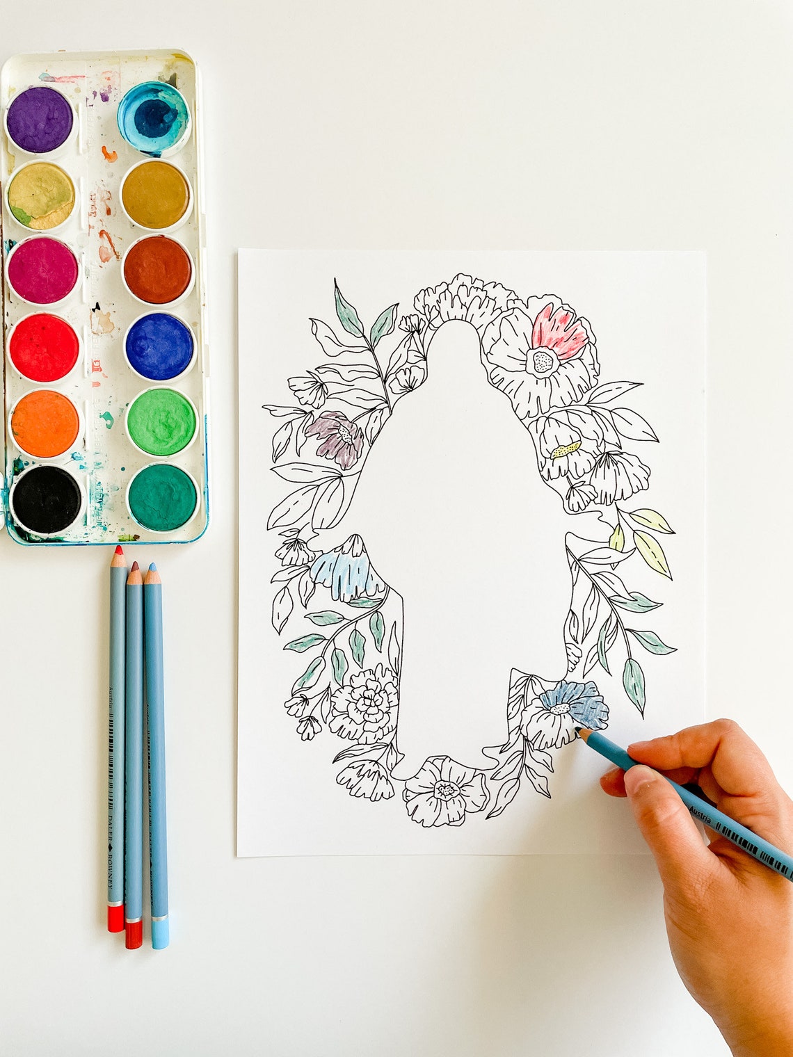 Floral Christus Coloring Page DIGITAL DOWNLOAD- Christus Print ...
