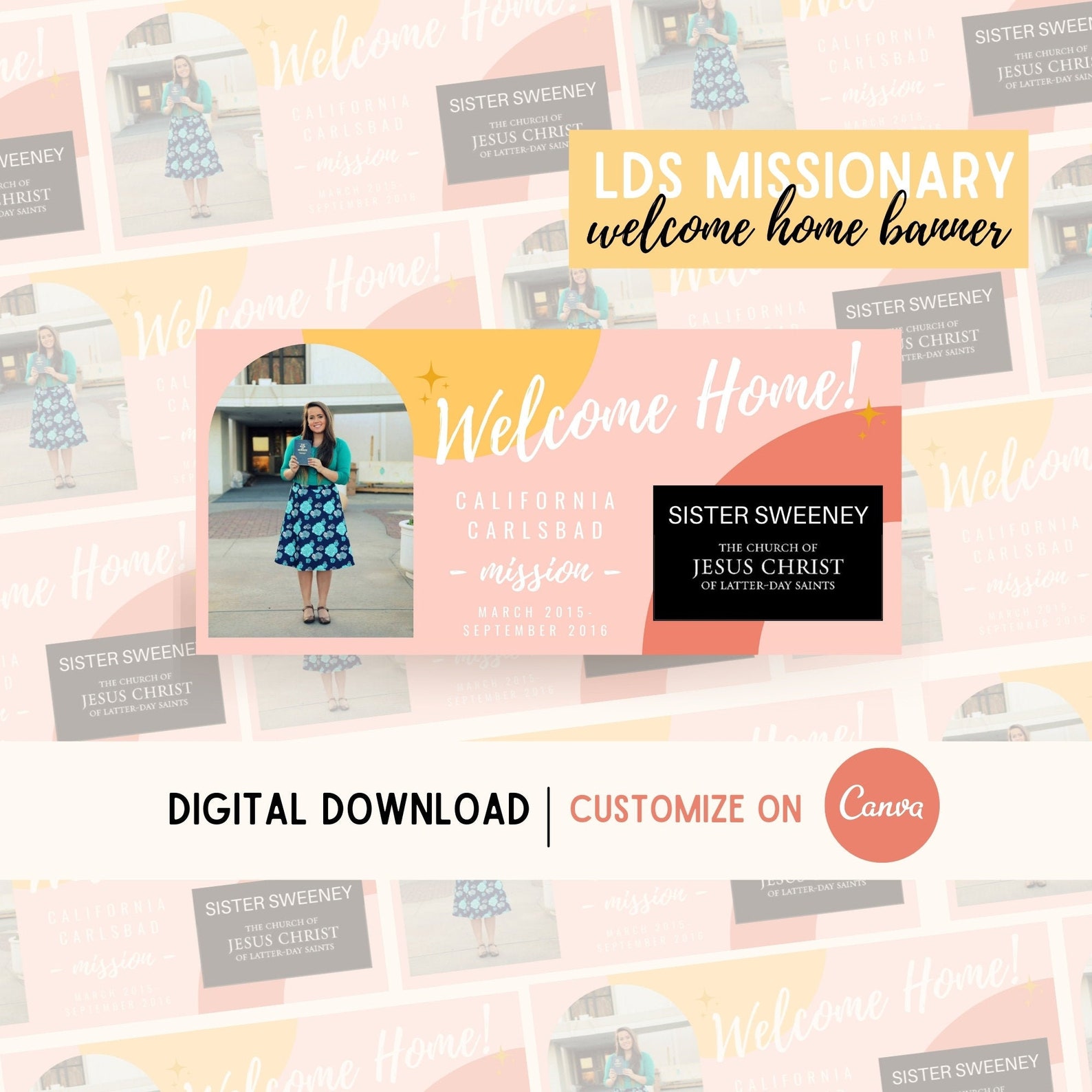 LDS Missionary Welcome Home Banner Editable Digital File Template+ ...