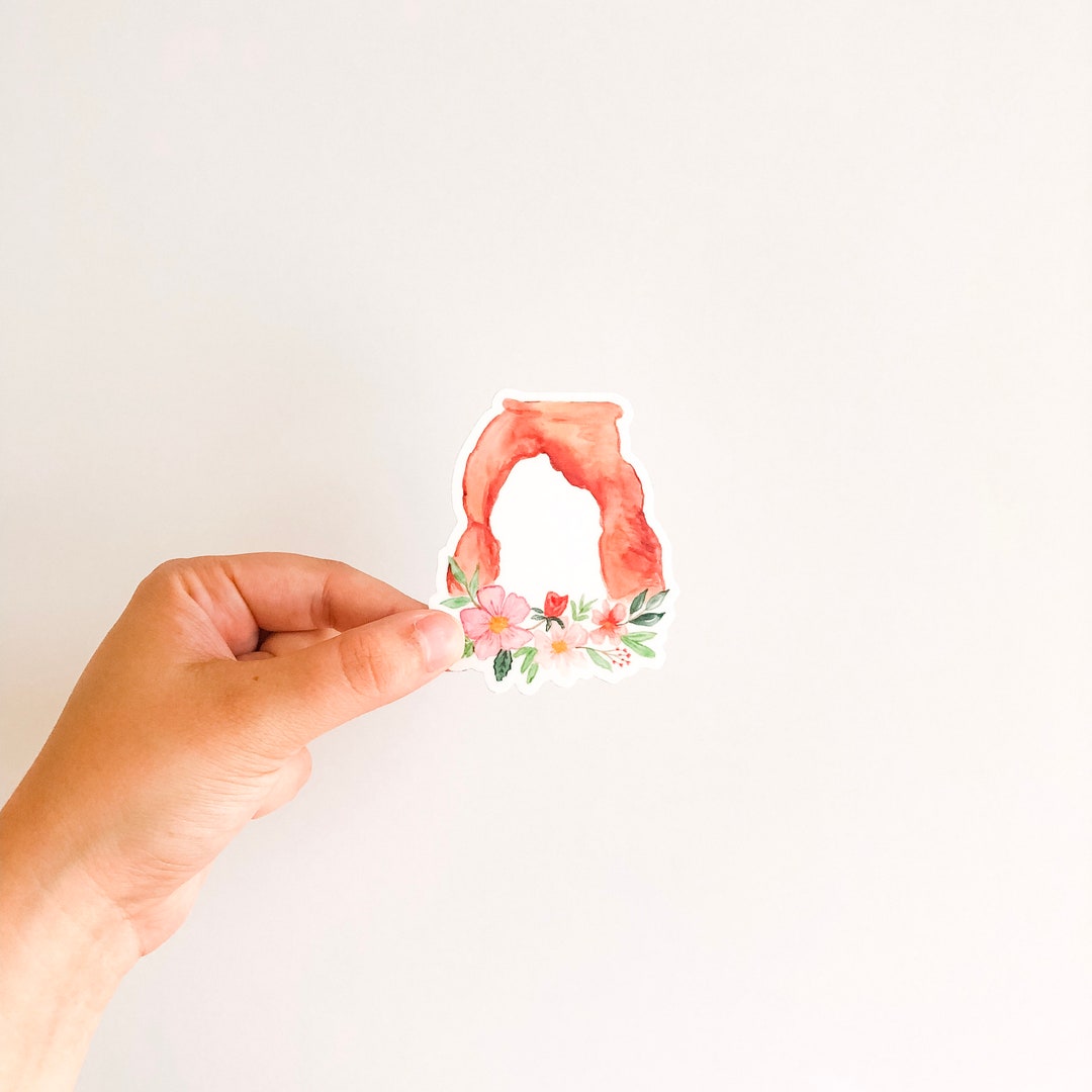 Utah Moab Arches Sticker- Watercolor Sticker, Waterbottle Sticker ...