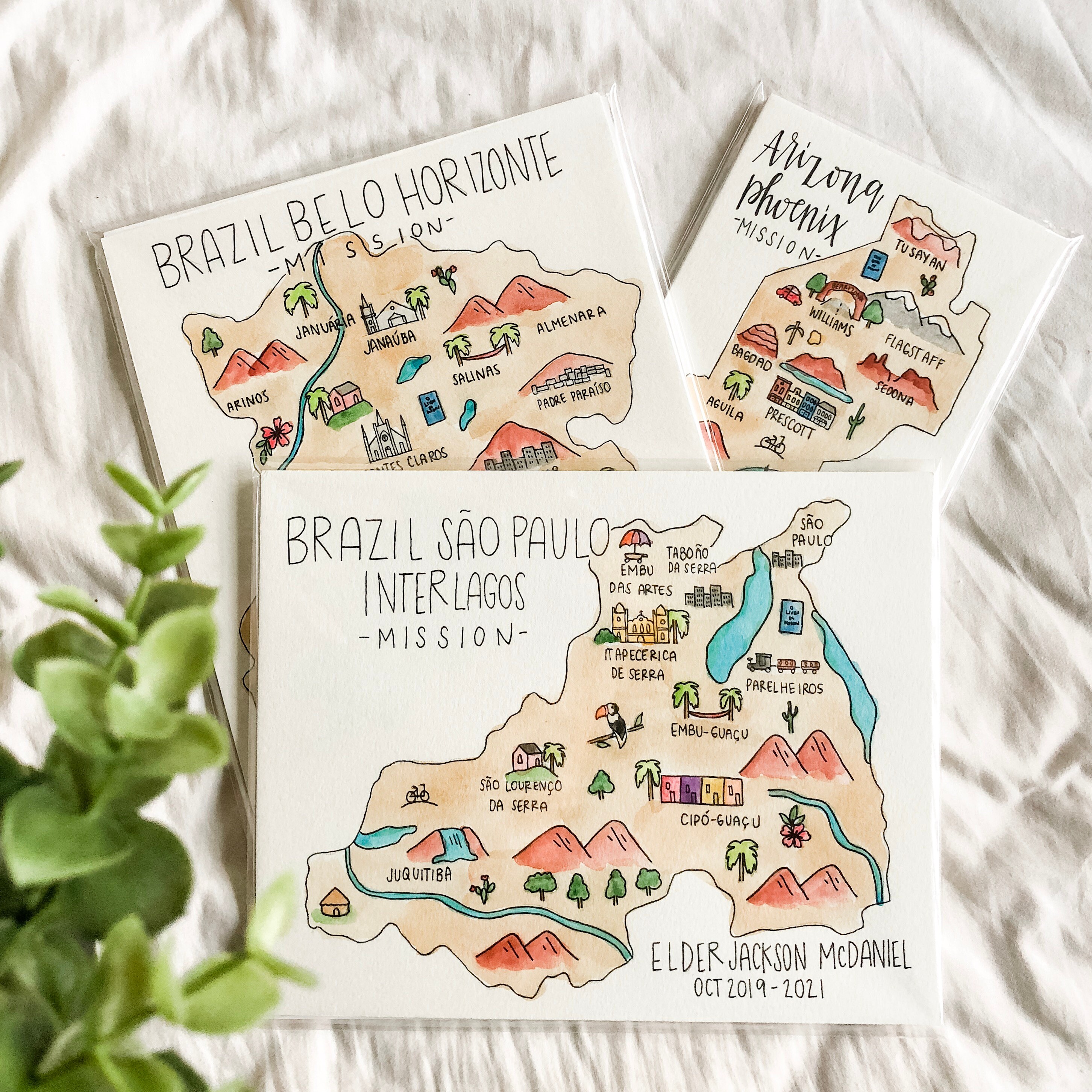 Watercolor LDS Mission Map FREE SHIPPING Sister Missionary | Etsy