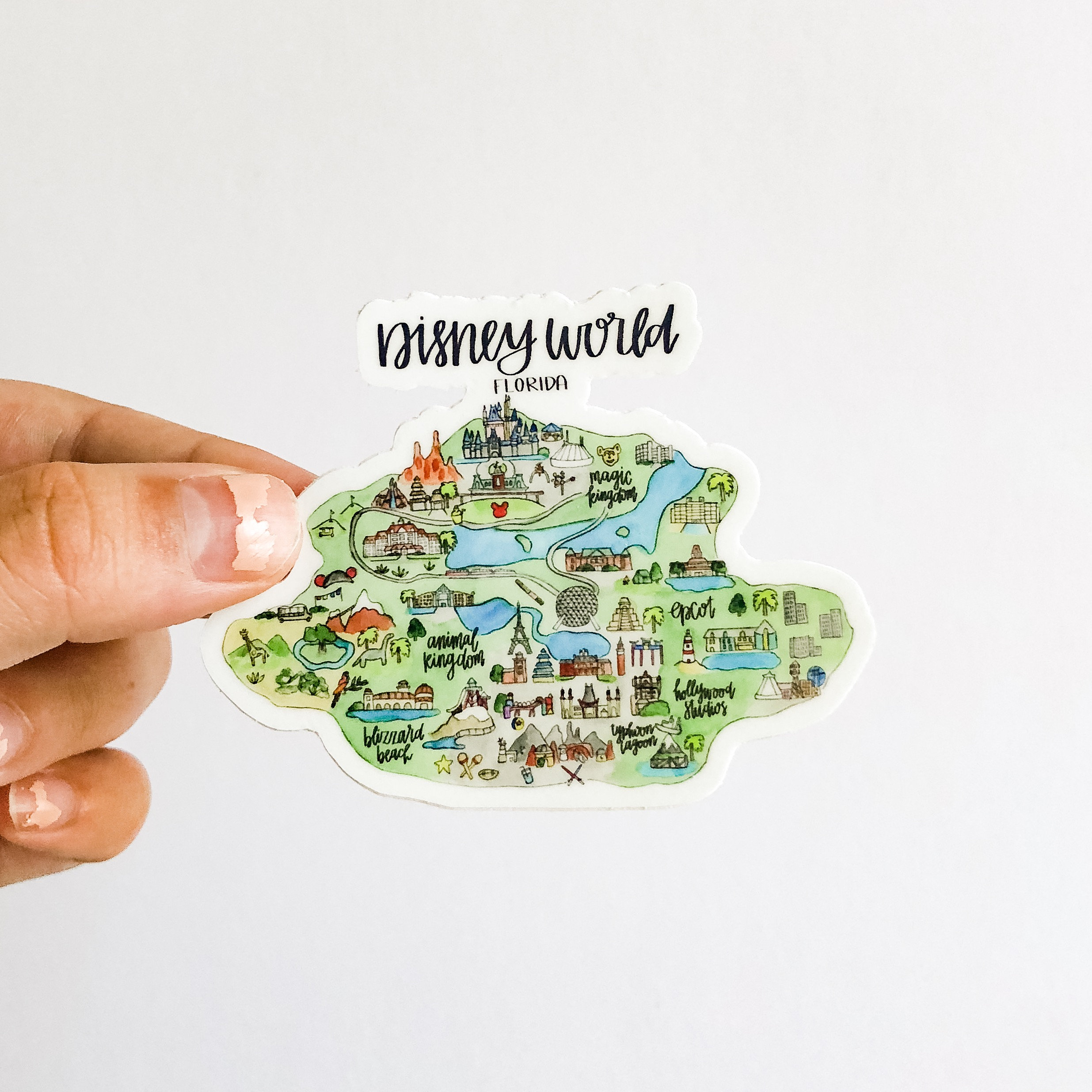 Disney World Map Sticker FREE SHIPPING Disneyworld Sticker - Etsy