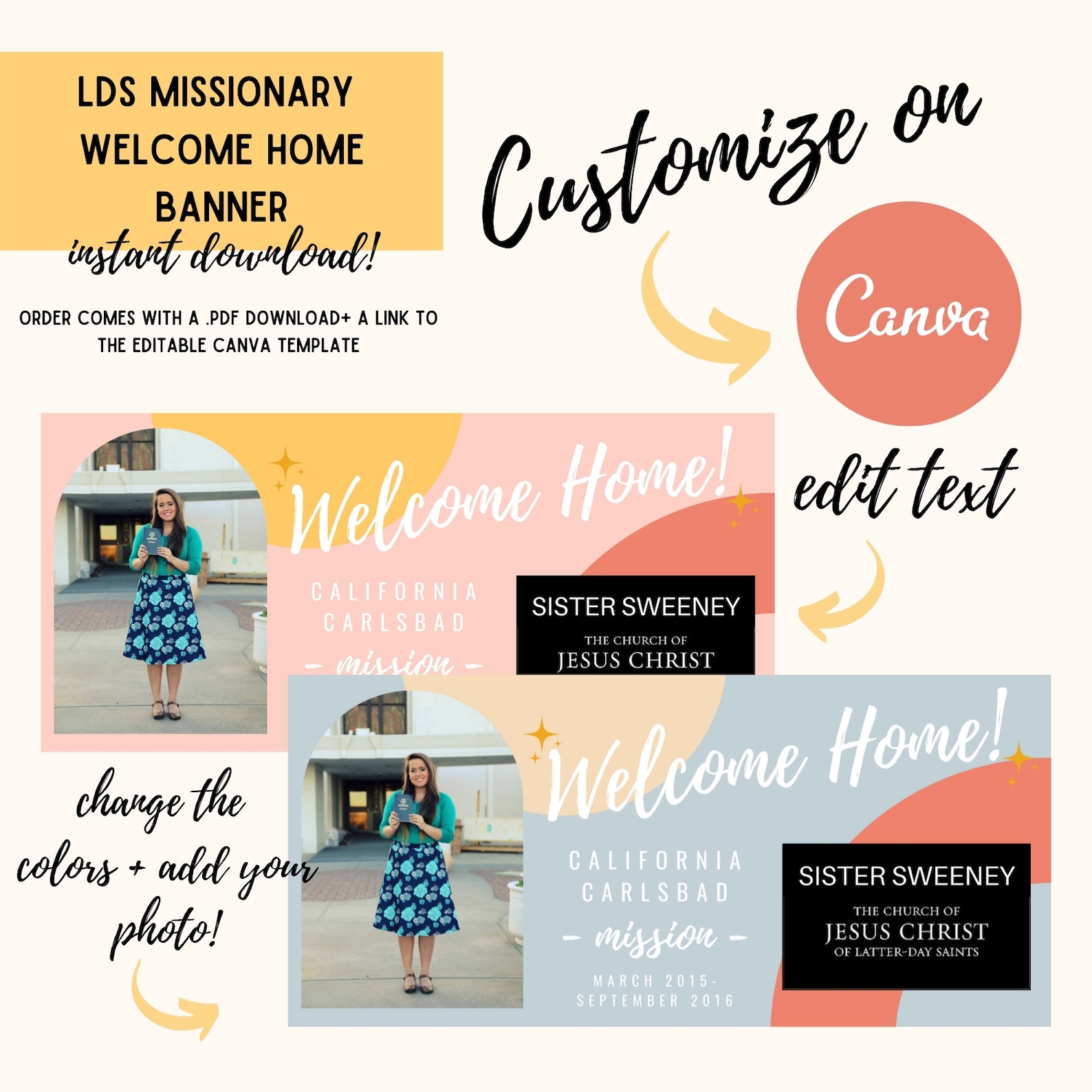 LDS Missionary Welcome Home Banner Editable Digital File | Etsy