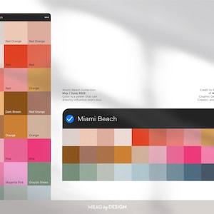 Miami Beach Color Palette; Bright Pink, Blue, Turquoise; Coastal ...