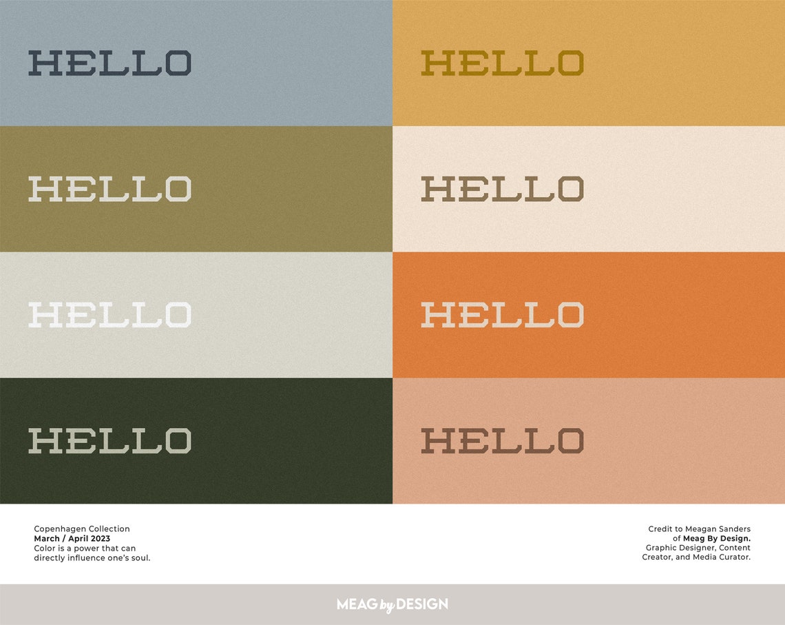 Copenhagen Color Palette European Steel Blue Burnt Orange - Etsy