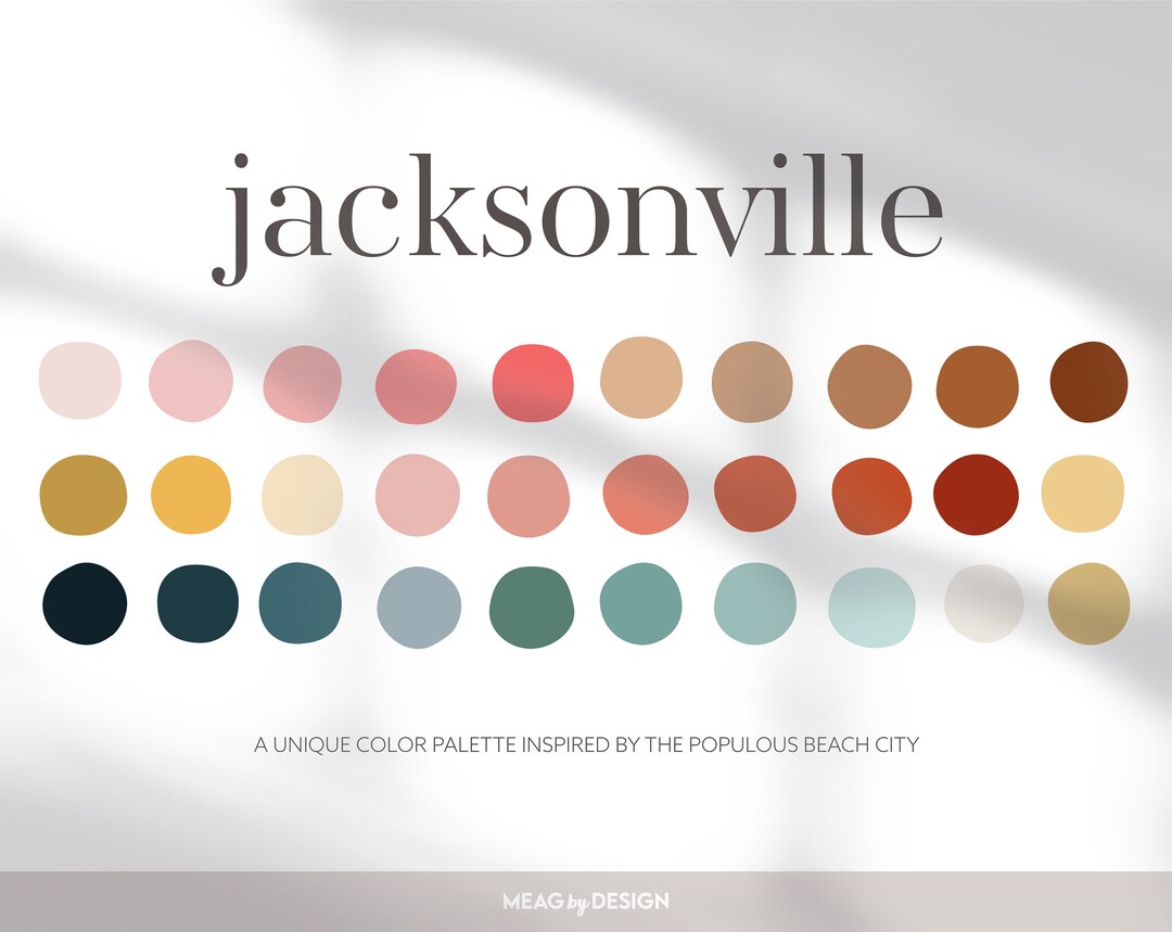 Jacksonville Color Palette, Coastal Procreate Swatches (digital ...