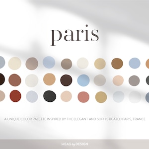 Paris Color Palette, Blue Beige Brown, Procreate Swatches (digital ...
