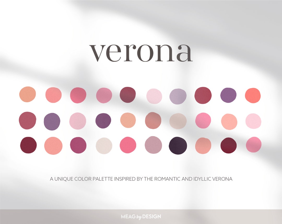 Verona Color Palette; Pink, Red, & Purple Warm Toned Procreate Color ...