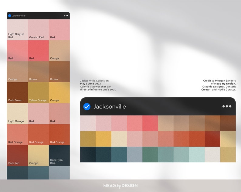 Jacksonville Color Palette, Coastal Procreate Swatches (digital ...