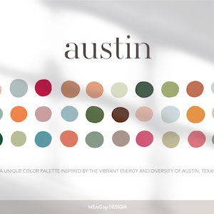 Austin Color Palette; Vibrant, Pink, Green, Teal Blue Procreate Color ...
