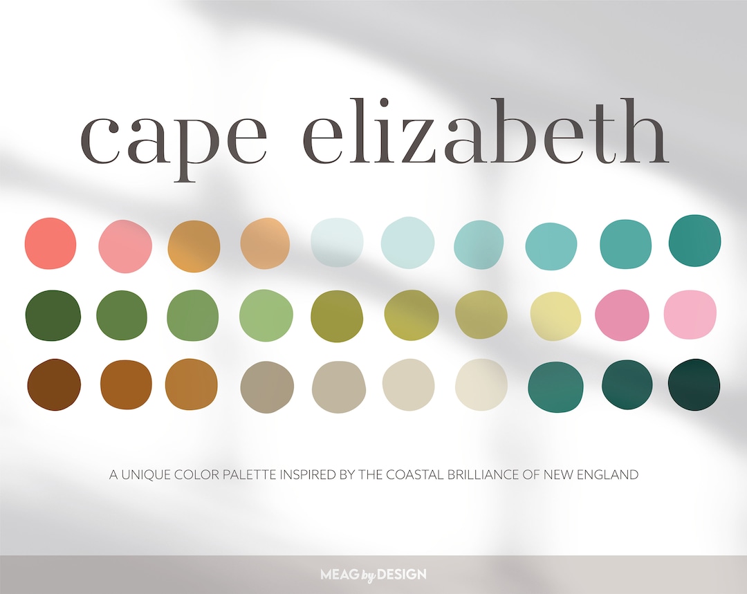 Cape Elizabeth Color Palette; Vibrant, Pink, Green, Teal Blue; Coastal ...