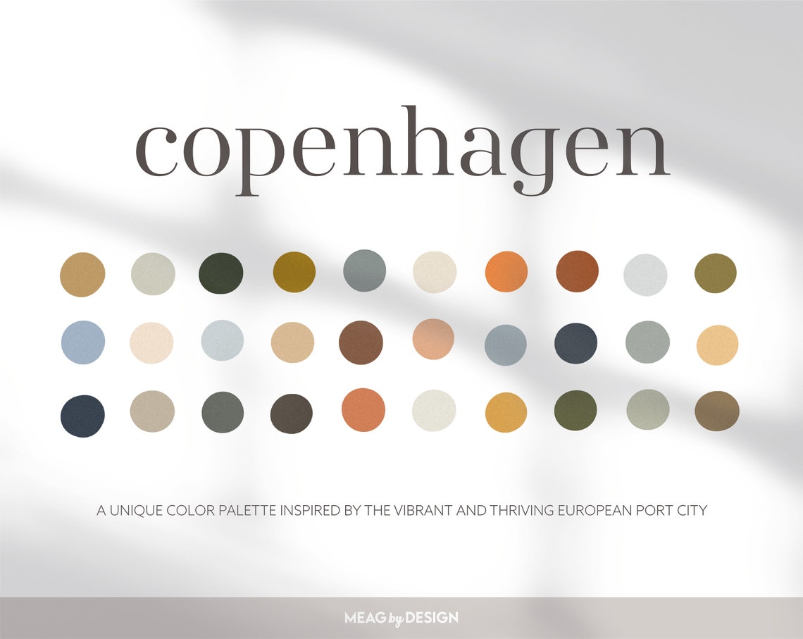 Copenhagen Color Palette European Steel Blue Burnt Orange - Etsy