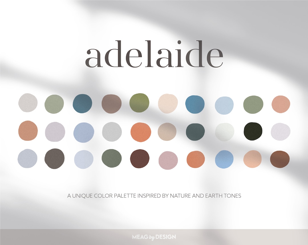 Adelaide Color Palette; Nature and Earth Tones Procreate Color Palette ...