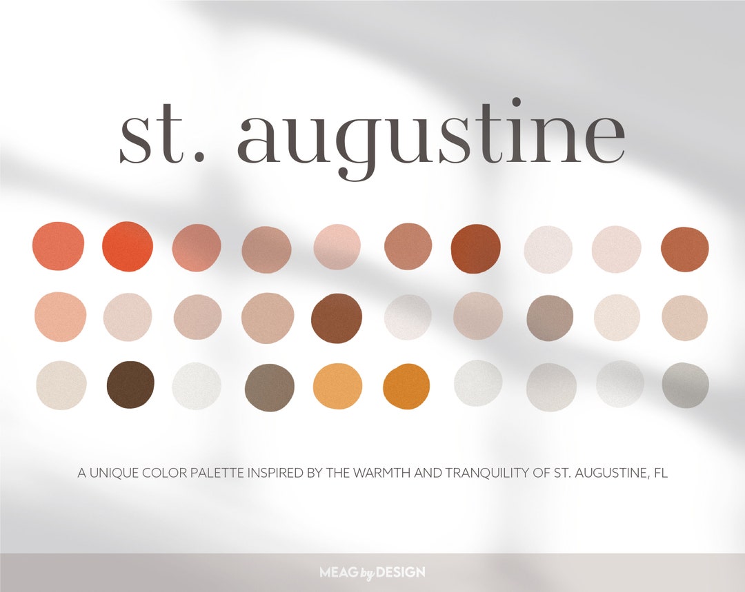 St. Augustine Color Palette; Pink, Beige, Orange, & Brown Warm Toned ...