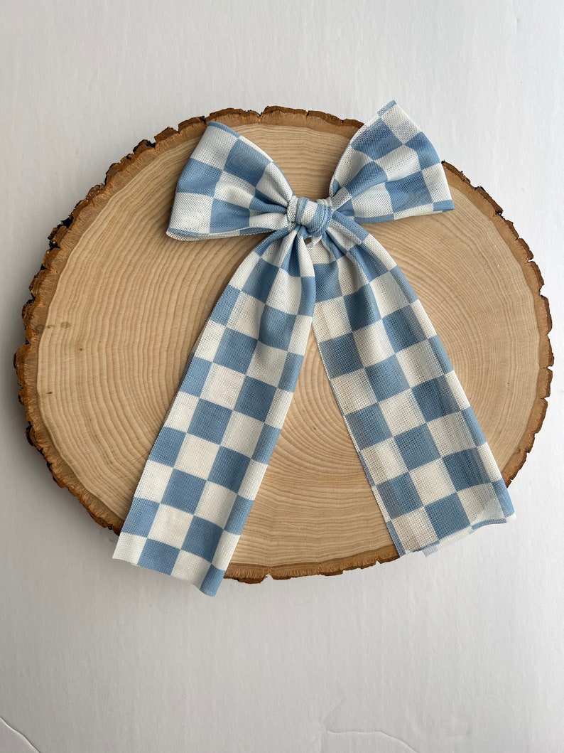 Checkered Hair Bow Trendy Hair Bows Women's Hair Bows - Etsy
