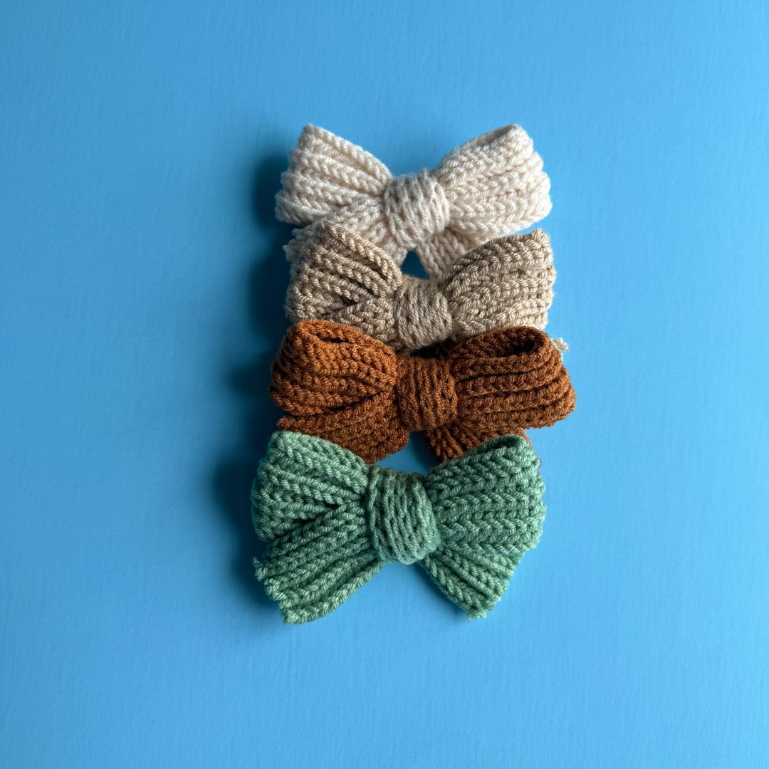 Crochet Hair Bows for Fall, Autumn Bows, Neutral Color Bows - Etsy