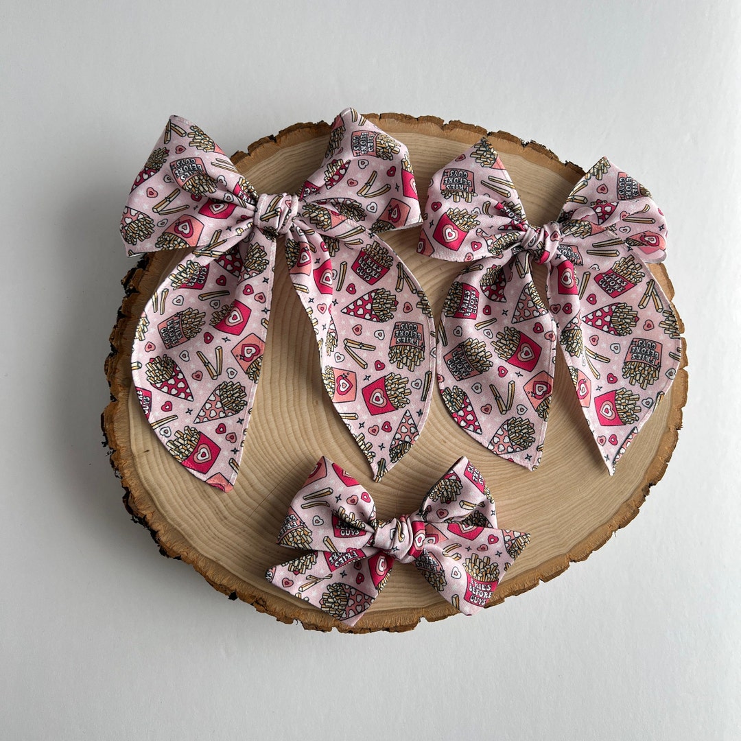 Fries Before Guys Hair Bow, Valentine's Day Bow, Holiday Hair Bows ...