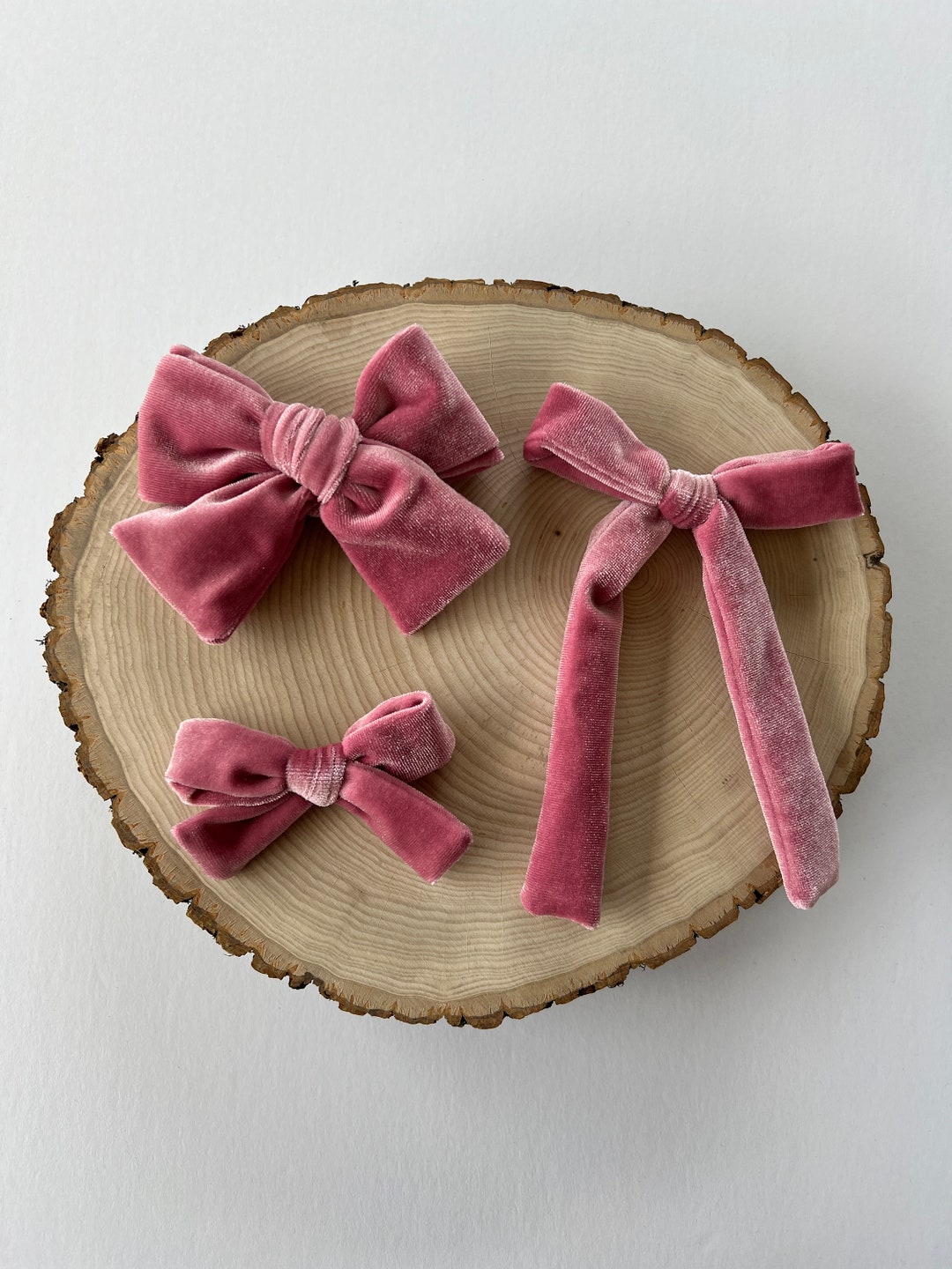 Mauve Velvet Hair Bow, Pink Velvet Bow, School Girl Bows, Ready to Ship ...
