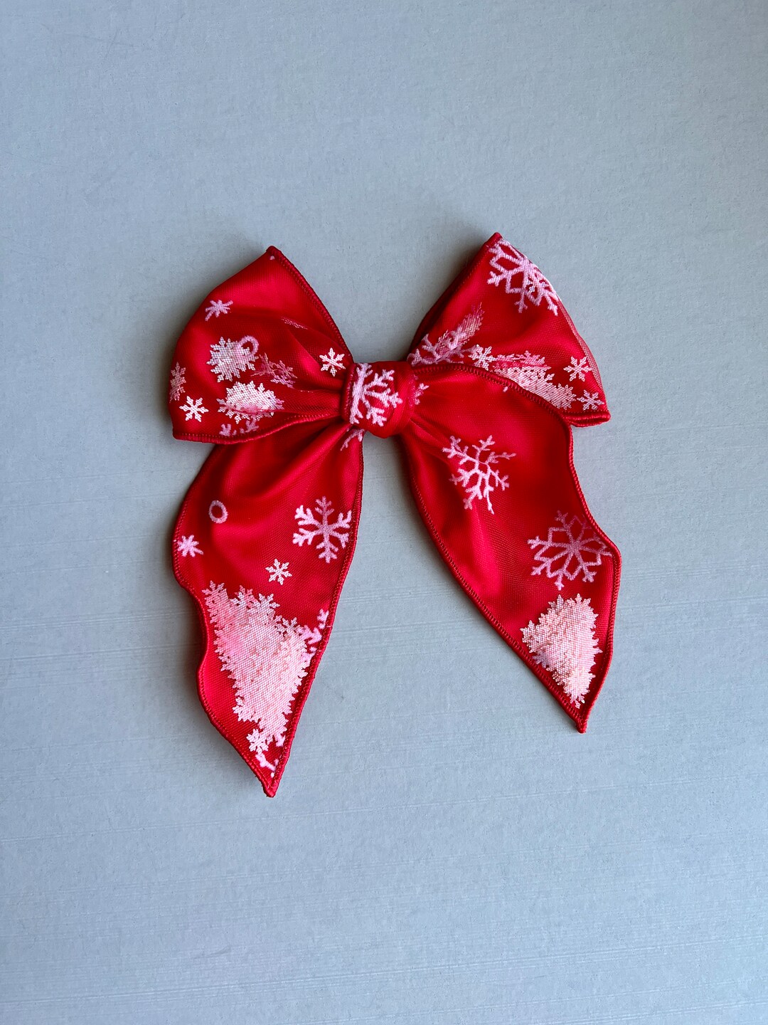 Snowflake Shaker Hair Bow, Christmas Shaker Hair Bows, Red Christmas ...