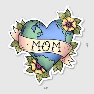 Mother Earth "mom" Tattoo Vinyl Sticker - Etsy