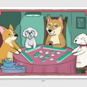 Dogs Playing Mahjong Vinyl Sticker - Etsy