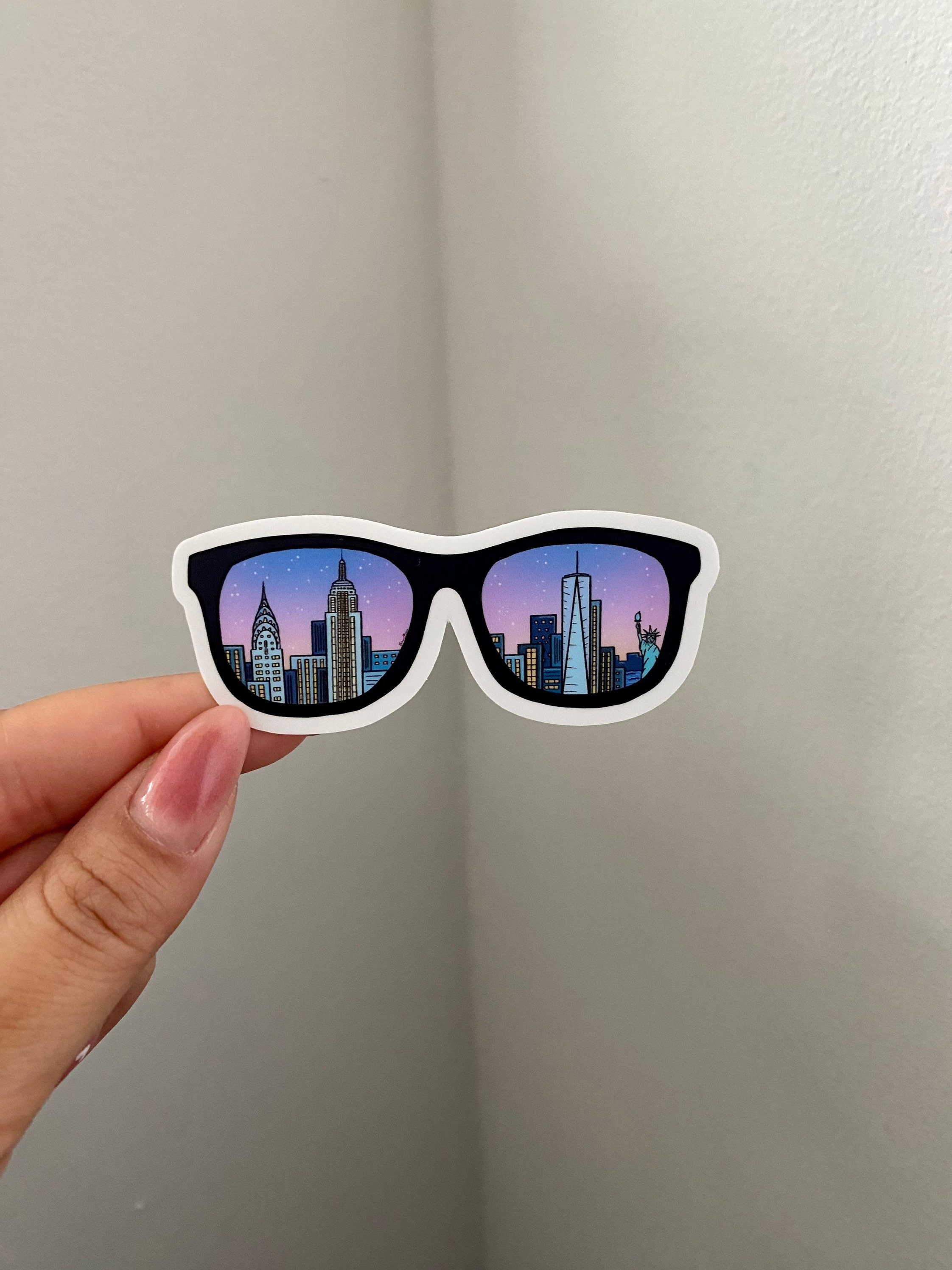NYC Skyline Glasses Sticker - Etsy