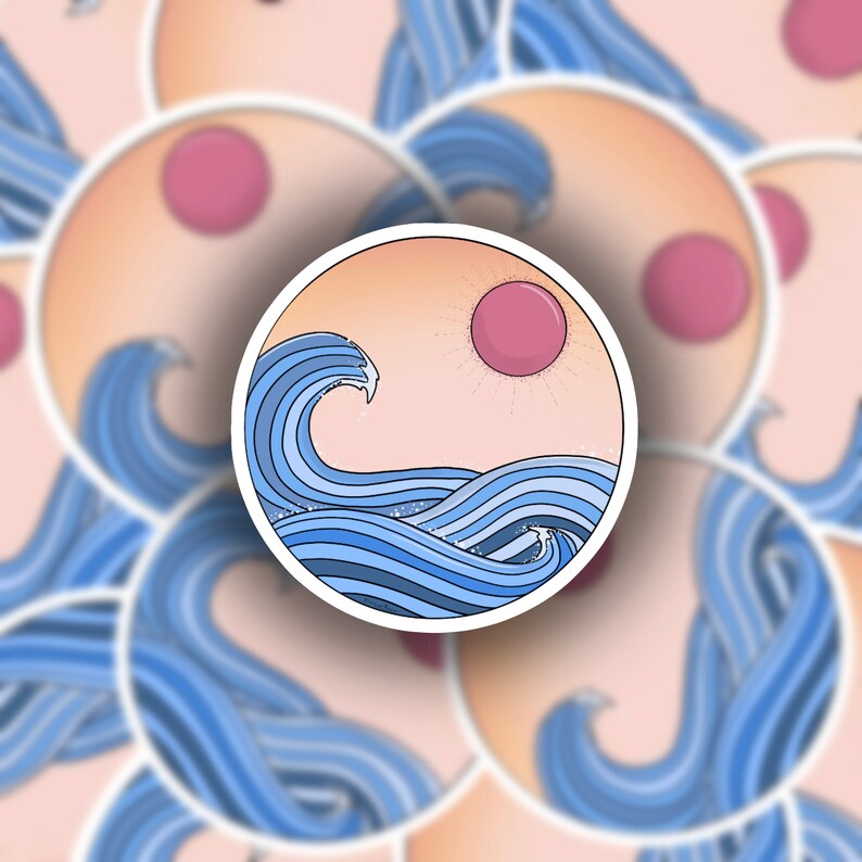 Great Wave Vinyl Laptop Sticker - Etsy