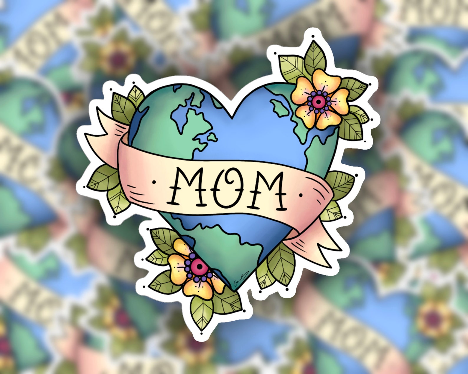 Mother Earth "mom" Tattoo Vinyl Sticker - Etsy