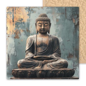 Serene Buddha Ceramic Tile Art: Zen Yoga Meditation Wall Decor for ...