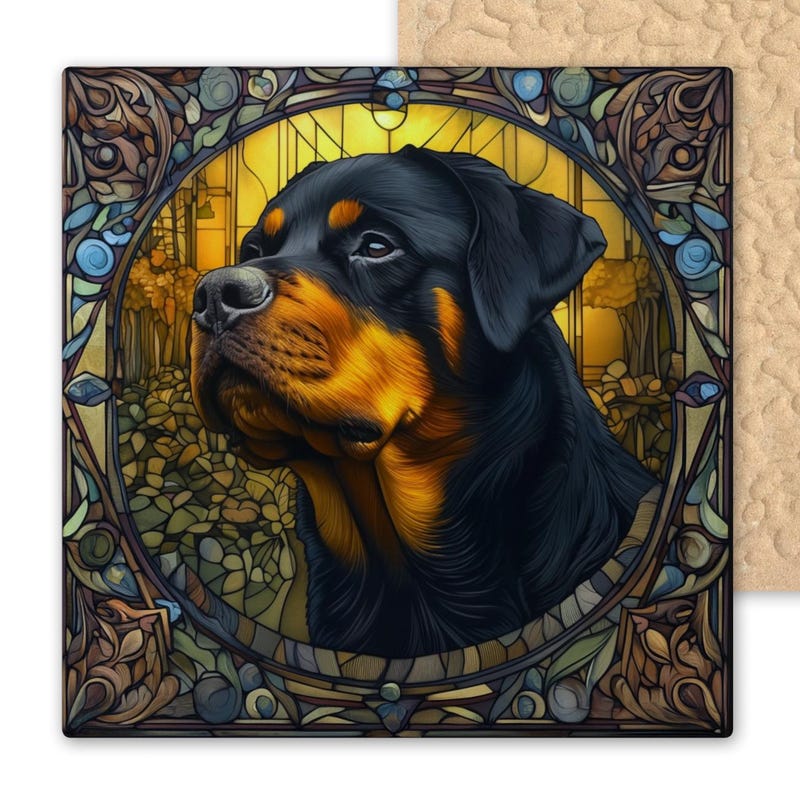 Rottweiler Stained Glass - Etsy