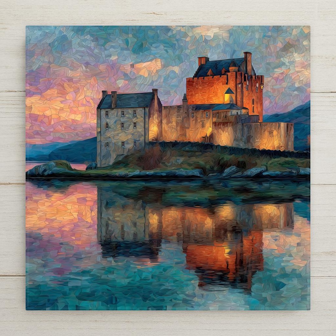 Eilean Donan Castle Ceramic Tile Wall Art – Scottish Castle Lake Decor ...