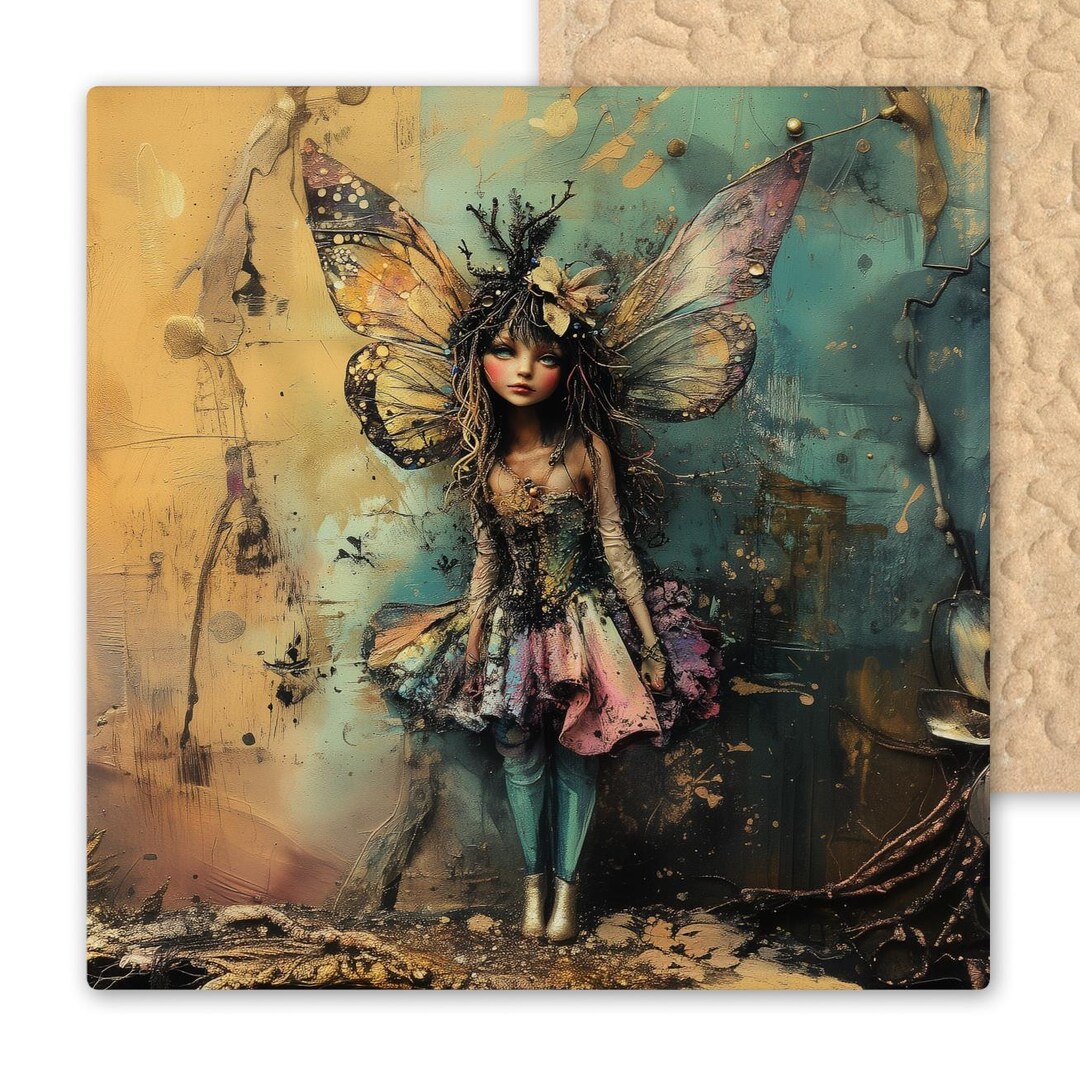 Whimsical Coquette Fairy Ceramic Tile Art – Fantasy Wall Decor With ...