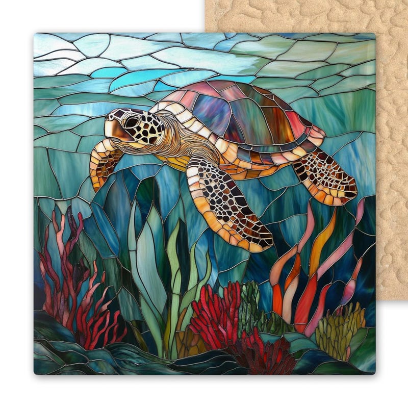 Turtle Mosaic Tile - Etsy
