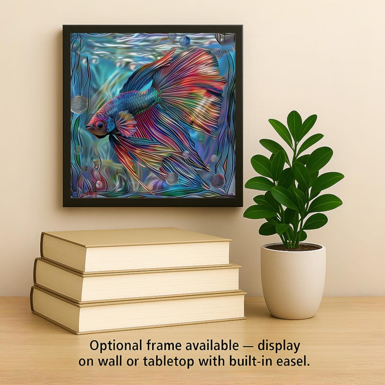 Betta Fish Wall Art Ceramic Tile - Colorful Aquatic Wall Decor for ...