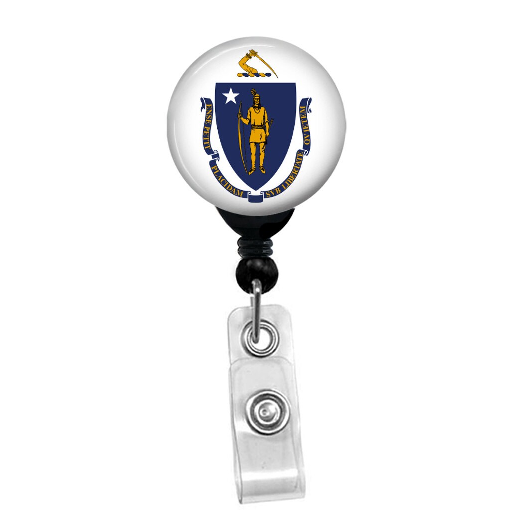 Massachusetts State Flag Badge Reel ID Card Retractable Custom - Etsy ...